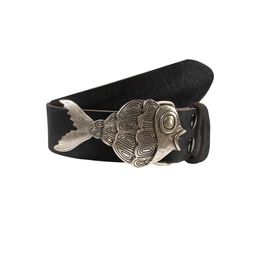 Damen Lederg&uuml;rtel "Wechselg&uuml;rtel", schwarz, Gr. 85, RETTUNGSRING G&Uuml;RTEL, B&uuml;ffelleder, G&uuml;rtel