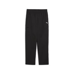Puma Kinder Sporthose "WARDROBE ESS Relaxed Gewebte Cargohose Jungen", schwarz, Gr. 152, unifarben, Obermaterial: 100% Nylon. Tasche &ndash; Oben: 100%