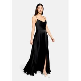 Vera Mont Damen Abendkleid "Damen mit Wasserfallausschnitt", schwarz, Gr. 38, Satin, Obermaterial: 97% Polyester, 3% Elasthan. Futter: 100%