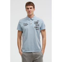 CAMP DAVID Herren Poloshirt, blau, Gr. S, bedruckt, Piqu&eacute;, Material: 100% Baumwolle, Shirts, aus Baumwolle