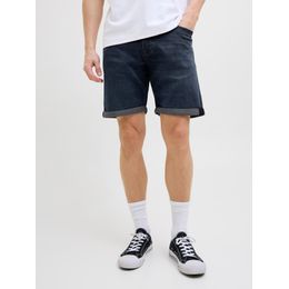 Jack & Jones JACK & JONES Herren Shorts "JJIRICK JJICON SHORTS GE 604 I.K SN", blau, Gr. L, unifarben, Web, Obermaterial: 48% Baumwolle, 26% Viskose, 25%