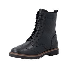 Remonte Damen Schn&uuml;rstiefelette "Remonte Stiefelette Glattleder", Gr. 37, schwarz, Glattleder, Schuhe