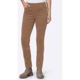 Heine Damen Cordhosebraun, Gr. 50, unifarben, 98% Baumwolle, 2% Elasthan, Hosen