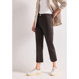 Street One Damen 3/4-Hose, braun, Gr. 34, unifarben, Web, 97% Baumwolle, 3% Elasthan, Hosen, High Waist