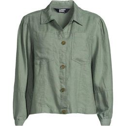 LANDS' END Leinenjacke f&uuml;r Damen, Damen, size: regular, Gr&uuml;n, Leinen, by Lands' End