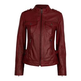 Bugatti Damen Lederjacke "BULady-102", rot, Gr. 40, uni, Obermaterial: 100% Lammleder LEL. Futter: 100% Polyester PES. 100% Polyester PES., Jacken,