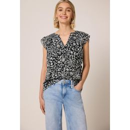 Damen Blusentopschwarz, Gr. 40, STREET ONE STUDIO, gebl&uuml;mt, Stoff, Obermaterial: 100% Polyester. Futter: 100% Modal, Blusen, mit Blumenmuster