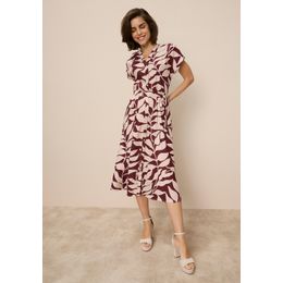 Tamaris Damen Hemdblusenkleid "mit tailliertem Bindeg&uuml;rtel und Knopfleiste", lila, Gr. 40, gemustert, Web, Obermaterial: 100% Viskose, Kleider, aus