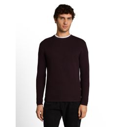 Herren Strickpullover, braun, Gr. XL, Tom Tailor Denim, Strick, Obermaterial: 100% Baumwolle, Pullover