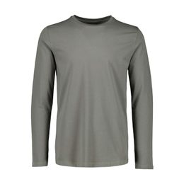 LINDBERGH Herren Langarmshirt "T-Shirt (Langarm) Relaxed Fit", grau, Gr. L, unifarben, Obermaterial: 95% Baumwolle, 5% Elasthan, Shirts