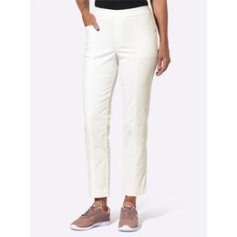 Casual Looks Damen Schlupfjeans, wei&szlig;, Gr. 40, unifarben, 97% Baumwolle, 3% Elasthan, Jeans