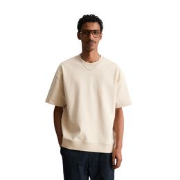 Marc O'Polo Herren T-Shirt "aus schwerem Interlock Jersey", beige, Basic, Gr. M, MARC O'POLO DENIM, unifarben, Obermaterial: 96% Baumwolle, 4% Elasthan, Shirts