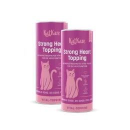KatKare Vital Toppings Strong Heart - Gefriergetrocknetes Topping mit Superfoods, Pr&auml;- und Postbiotika f&uuml;r die Herzfunktion deiner Katze, 90g 2x90 g