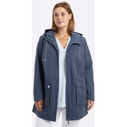 sheego Damen Langjackerauchblau, Gr. 58, unifarben, 65% Polyester, 35% Baumwolle, Jacken