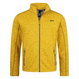 DEPROC Active Herren Fleecejacke "YORKTON V MEN", gelb, Gr. 58, Fleece, 100% Polyester, Jacken, weiche Fleecejacke in traditioneller Optik