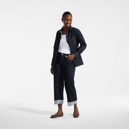 LANDS' END Lands' End x Lulu Guinness Weite Jeans mit Umschlag f&uuml;r Damen, Damen, size: regular, Blau, Baumwolle/Baumwoll-Mischung, by Lands' End