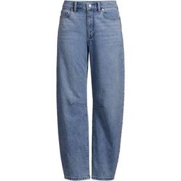 LANDS' END Soft Denim Relaxte Barrel-Jeans Mid Waist in Petite-Gr&ouml;&szlig;e, Damen, size: petite, Blau, by Lands' End