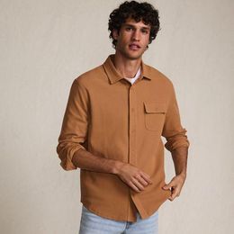 LANDS' END Jerseyhemd mit Struktur f&uuml;r Herren, Herren, size: regular, Braun, Elasthan/Baumwoll-Mischung/Polyester-Mischung, by Lands' End