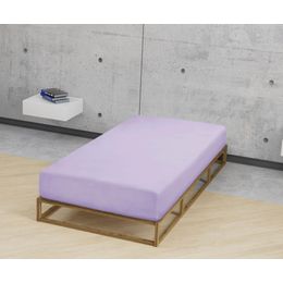 Spannbettlaken Biberna, L:200cm, lila, Biber, Obermaterial: 100% Baumwolle, Bettlaken, "Biber in Gr. 90x200, 140x200 oder 180x200 cm", aus Baumwolle,