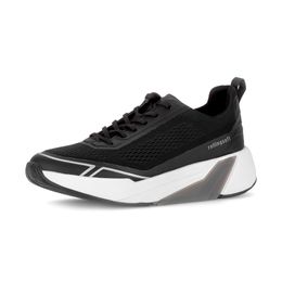 ROLLINGSOFT Damen Keilsneaker, Gr. 41, schwarz-wei&szlig;, Synthetik, Textil, unifarben, Schuhe, Schn&uuml;rschuh, Halbschuh mit rollingsoft-Laufsohle, G-Weite