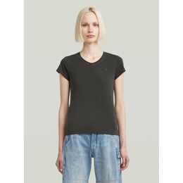 G-Star Raw G-STAR Damen T-Shirt "Overdyed Eyben Slim V T-Shirt 2.0", schwarz, Gr. XS, Obermaterial: 100% Baumwolle, Shirts