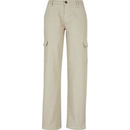 Urban Classics Damen Stoffhose "Urban Classics Damen", beige, Gr. 30, unifarben, 98% Baumwolle, 2% Elasthan, Hosen