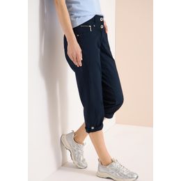 Cecil Damen 3/4-Hose, blau, Gr. 34, unifarben, Web, 98% Baumwolle, 2% Elasthan, Hosen, im Papertouch