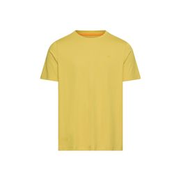 Camel Active Herren Kurzarmshirt, gelb, Gr. XXXL, bestickt, unifarben, Jersey, Obermaterial: 71% Baumwolle, 25% Polyester, 4% Elasthan, Shirts,