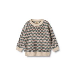 Wheat M&auml;dchen Rundhalspullover "Wheat Jaquard Pullover Harlow", bunt, Gr. 110, mehrfarbig, 100% Baumwolle, Pullover
