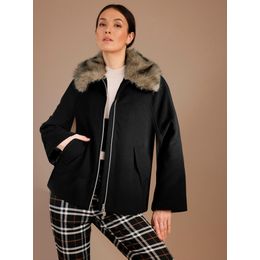 Damen Wolljacke, schwarz, Gr. 36, CREATION L PREMIUM, unifarben, 80% Wolle, 20% Polyamid, Wattierung:100% Polyester, Jacken