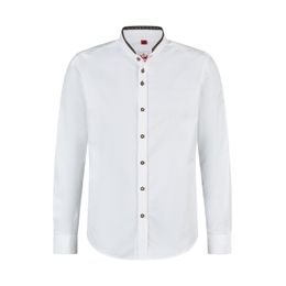 Spieth & Wensky SPIETH & WENSKY Herren Trachtenhemd "Spieth & Wensky Hemd K&ouml;st", wei&szlig;, Gr. 45, uni, Obermaterial: 100% Baumwolle CO., Hemden, mit Slim-Fit Passform