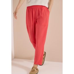 Cecil Damen Stoffhose, rot, Gr. XL, unifarben, Stoff, 85% Viskose, 15% Polyamid, Hosen, im Loose Fit