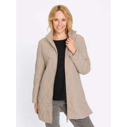 Classic Basics Damen Langjacke, beige, Gr. 44, unifarben, 100% Polyester, Wattierung:100% Polyester, Jacken