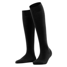 Falke Damen Kniestr&uuml;mpfe "Softmerino", Gr. 41, schwarz, Materialmix, unifarben, Socken, mit feinem Maschenbild, atmungsaktiv, temperaturausgleichend