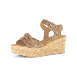 Gabor Damen Keilsandalette "Keilsandalette", Gr. 43, beige, Schuhe