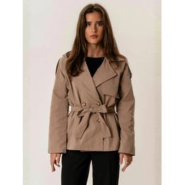 TEESHOPPEN Damen Outdoorjacke "TEESHOPPEN Jacket Sia", beige, Gr. XL, Obermaterial: 100% Baumwolle, Jacken