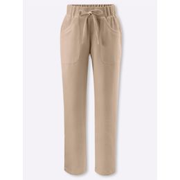 WITT Damen Schlupfhose in Struktur-Optik, beige, Gr&ouml;&szlig;e 44