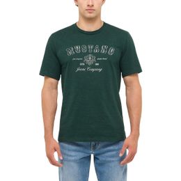 Mustang Herren Kurzarmshirt "Herren Style Austin", gr&uuml;n, Gr. L, Single Jersey, 100% Baumwolle, Shirts