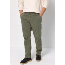 Street One MEN Herren Cargohose, gr&uuml;n, Gr. 29, unifarben, Web, 97% Baumwolle, 3% Elasthan, Hosen, mit Taschen im Utility-Style