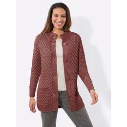 WITT Damen Longstrickjacke mit Taschen, rotbraun, Gr&ouml;&szlig;e 44
