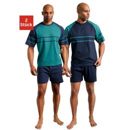 Le Jogger Herren Pyjama, gr&uuml;n, marine, Gr&ouml;&szlig;e 60/62