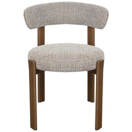 Livetastic Stuhl, Braun, Walnuss, Metall, Textil, Flachrohr, 55x75x56.5 cm, Esszimmer, St&uuml;hle, Esszimmerst&uuml;hle, Vierfu&szlig;st&uuml;hle
