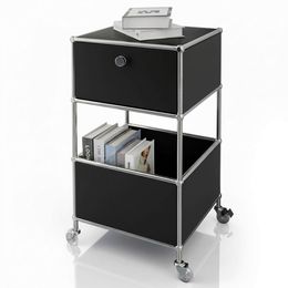 Floordirekt Regal Concept Epure Mk-145, Schwarz, Metall, 40x75x40 cm, stehend, Wohnzimmer, Regale, B&uuml;cherregale