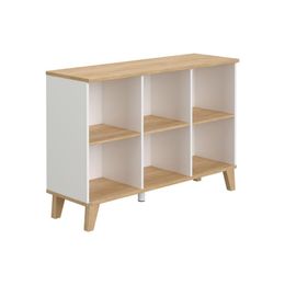 Paidi Sideboard, Wei&szlig;, Eiche, Holzwerkstoff, 3 F&auml;cher, 124x85x40 cm, Blauer Engel, Goldenes M, Beim&ouml;bel erh&auml;ltlich, stehend, Wohnzimmer, Kommoden & Sideboards, Sideboards
