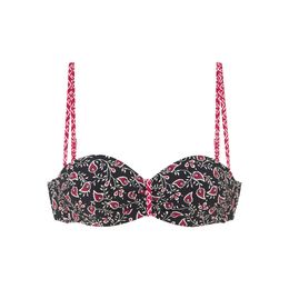Lascana Bikinitop Damen Gr&ouml;&szlig;e 80 pink / schwarz / wei&szlig;