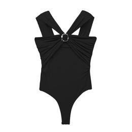 Pull&Bear Pull&Bear Shirt Bodysuit female size M Black
