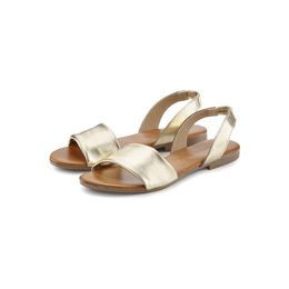 Lascana Sandale 'Sommerschuh, offener Schuh, Mule, Pantolette' goldfarben Gr. 37 f&uuml;r Damen
