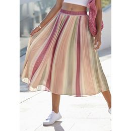 VIVANCE Plisseerock 'mit modischem Farbverlauf und Gummizugbund' mehrfarbig Gr. 34 f&uuml;r Damen. Figurumspielend