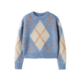 name it Pullover 'NKFNOREEN' M&auml;dchen Gr&ouml;&szlig;e 122/128 creme / azur / orange