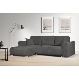 OTTO home Ecksofa &raquo;BEATRICE optionale Schlafsofa mit Bettkasten, B/T/H: 265/170/86 cm&laquo; L-Form, wahlweise auch mit Bettfunktion und Bettkasten grau 100